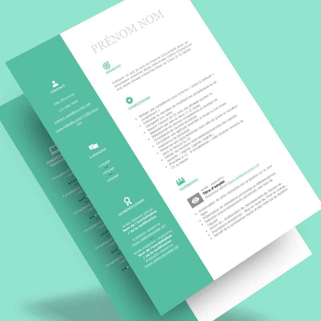 Modèles de CV pour le Québec