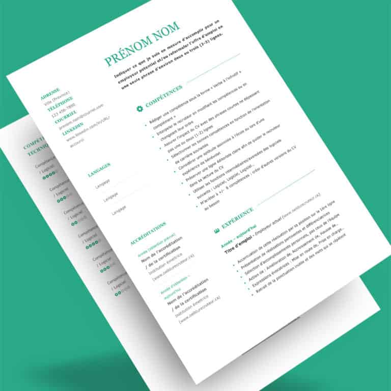 Modèles de CV pour le Québec
