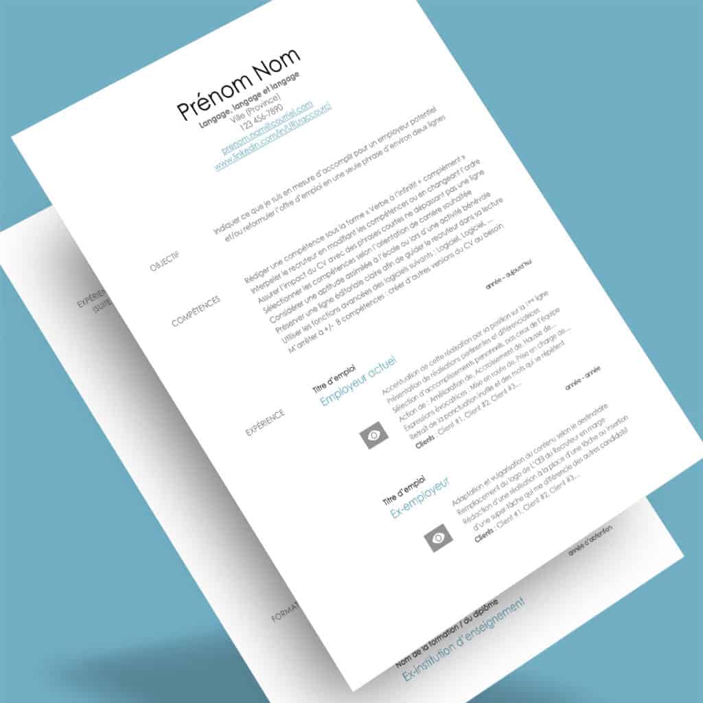 Modèles de CV pour le Québec